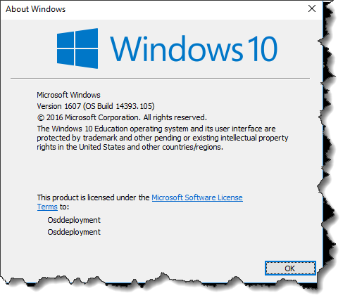 Intune client is working on Windows 10 build 14393.105 – Cloud First