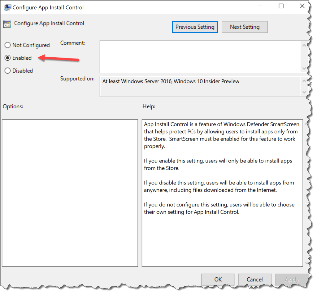 Preventing installation of apps from outside the Store in Windows 10 ...