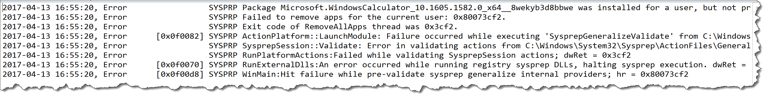Capture Windows 10 “Hit failure while pre-validate sysprep” – Failed to remove apps for current ...