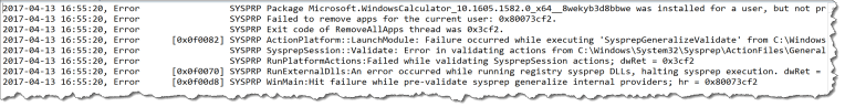 Capture Windows 10 “Hit failure while pre-validate sysprep” – Failed to remove apps for current ...